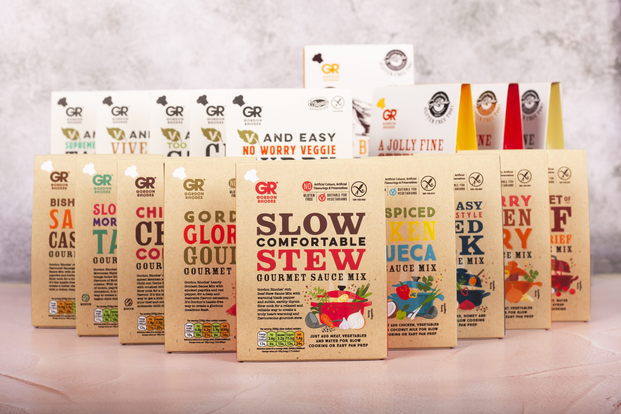 Online shop for Gordon Rhodes sauces - gluten free stuffing - vegan meals